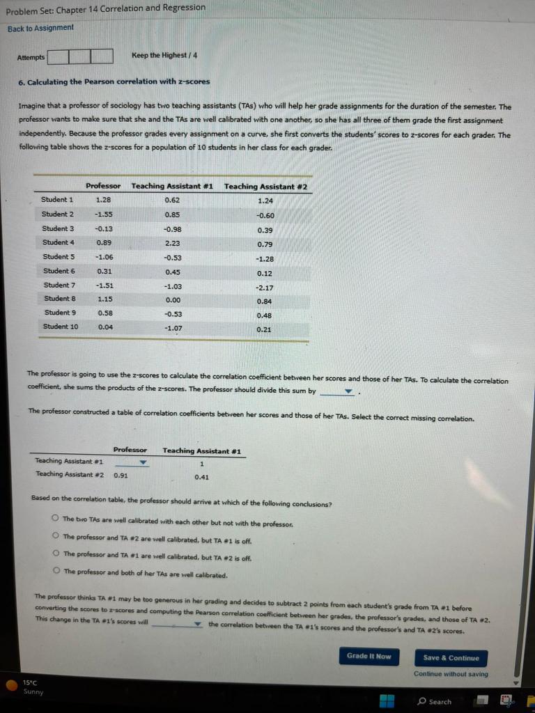 Solved 6. Calculating the Pearson correlation with z-scores | Chegg.com