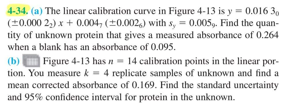 4-34. (a) The linear calibration curve in Figure 4-13 | Chegg.com