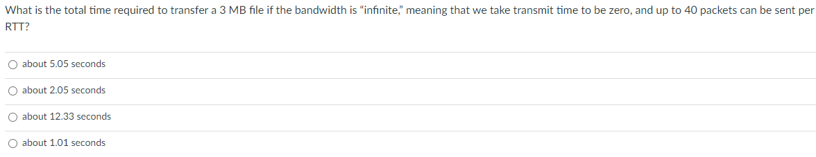 Solved What is the total time required to transfer a 3 MB | Chegg.com