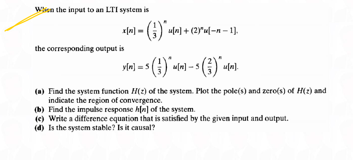 Solved When the input to an LTI system | Chegg.com