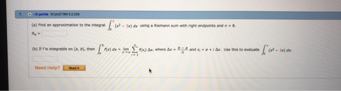 Solved (a) Find an approximation to the integral (x2 3x) dx | Chegg.com