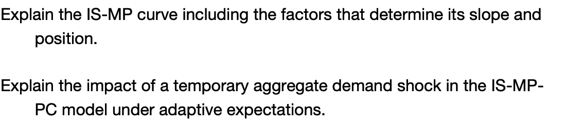 Solved Explain the IS-MP curve including the factors that | Chegg.com