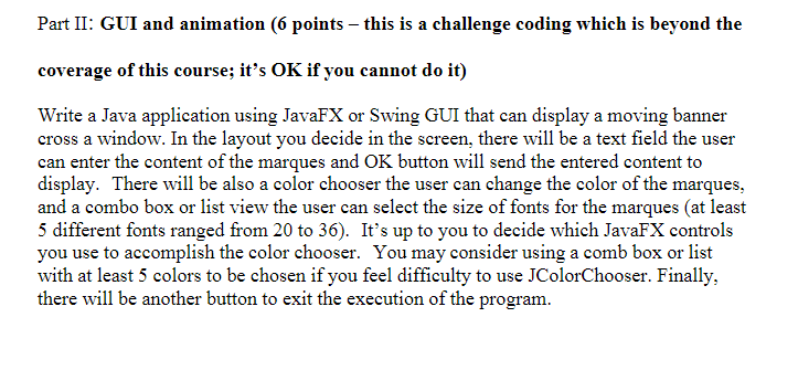 Solved Use java and javafx, must have 2 classes, one is the | Chegg.com
