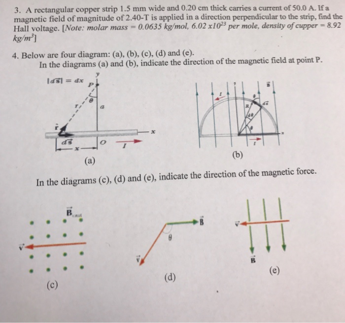 Solved A rectangular copper strip 1.5 mm wide and 0.20cm | Chegg.com