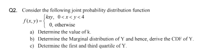 Solved Q2. Consider the following joint probability | Chegg.com