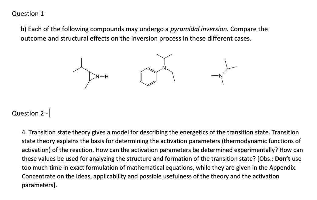 Solved Question 1- b) Each of the following compounds may | Chegg.com