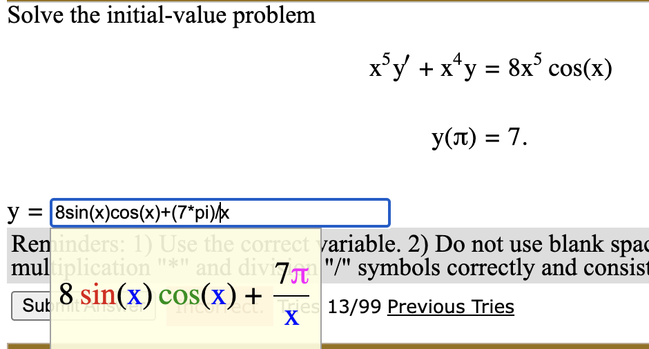 Solved Solve the initial-value problem | Chegg.com