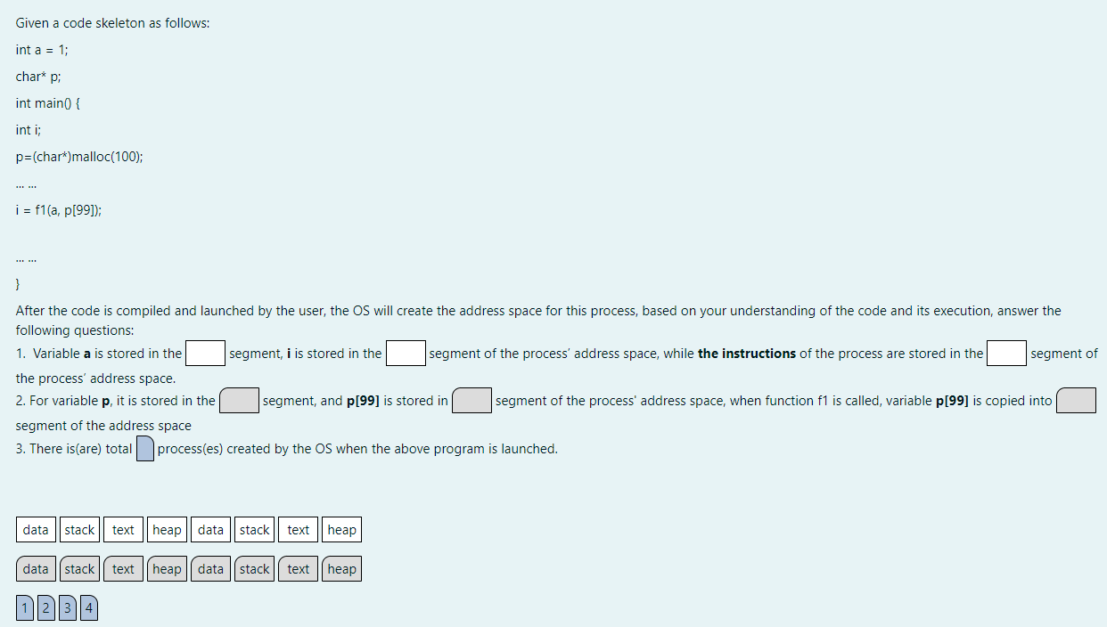 Solved i = f1(a, p[99]); ...... 了 After the code is compiled | Chegg.com