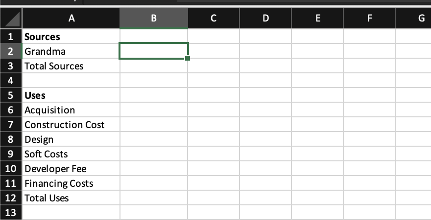 You need to populate the sources and uses and cash | Chegg.com