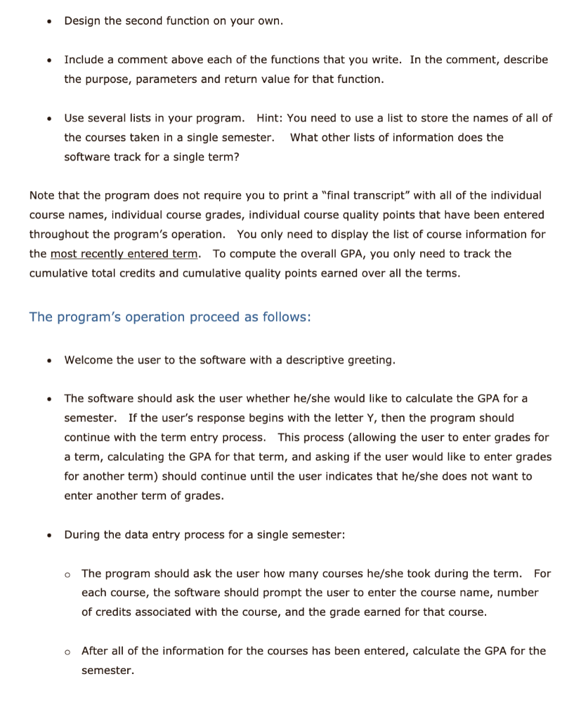 Solved signment: It's the end of the semester and most | Chegg.com