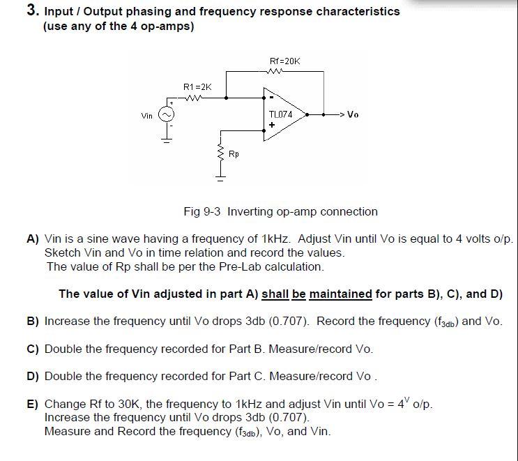 3. Input/Output phasing and frequency response | Chegg.com