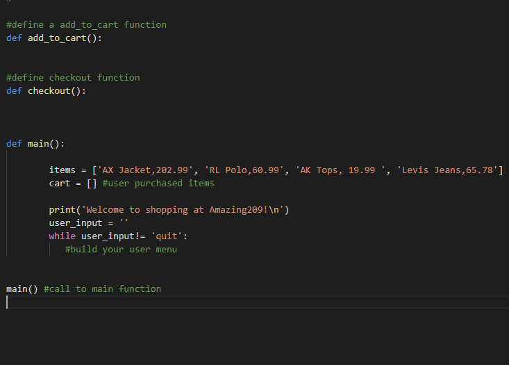 Solved 1. Purchase clothes – this option will prompt for the | Chegg.com