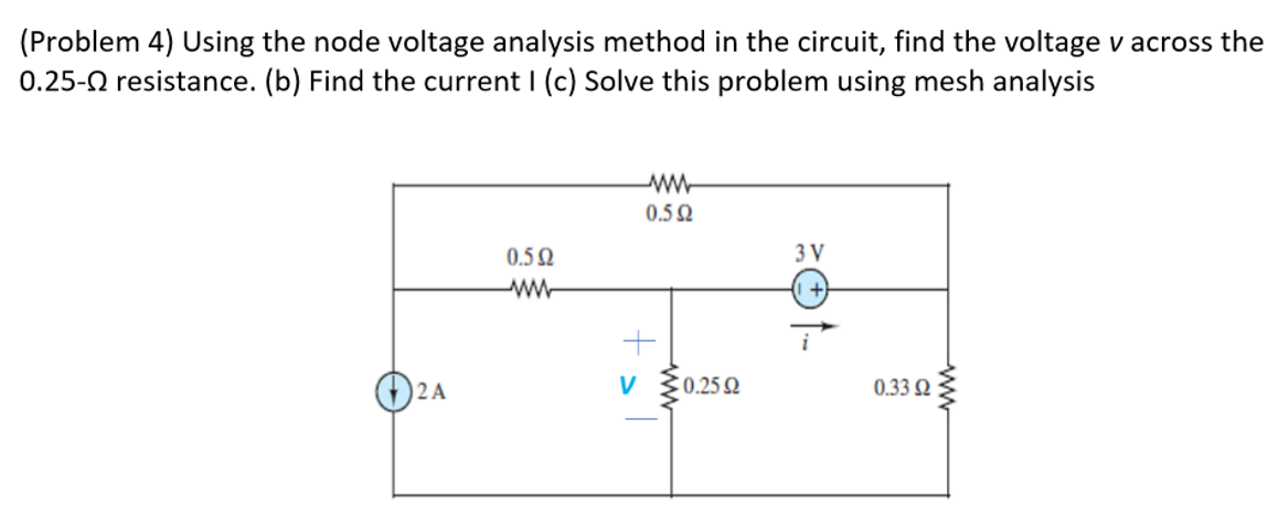 Solved (Problem 4) Using the node voltage analysis method in | Chegg.com
