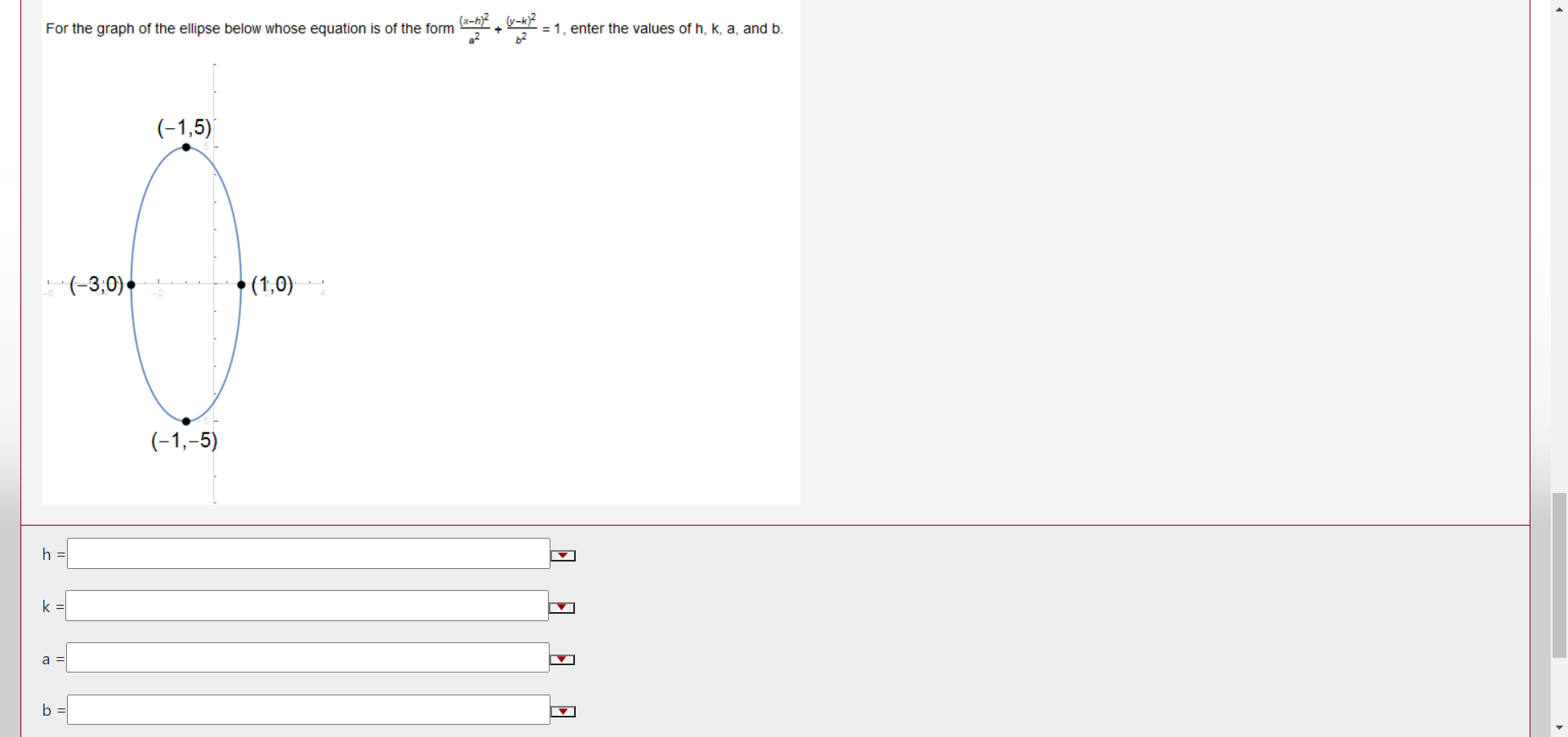 Solved For the graph of the ellipse below whose equation is | Chegg.com