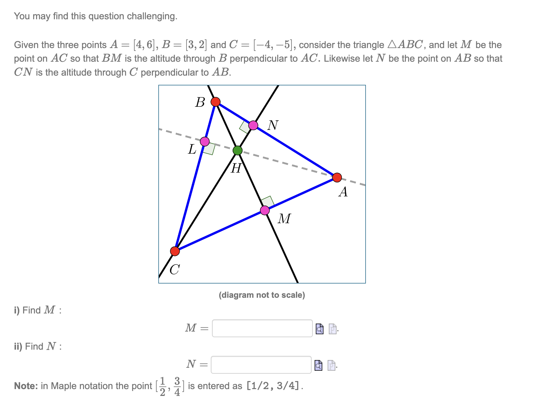 Solved Given the three points A=[4,6],B=[3,2] and C=[−4,−5], | Chegg.com