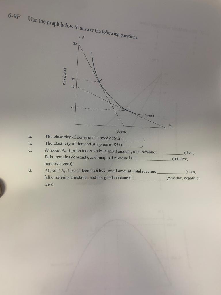 Solved 6−9F Use the graph below to answer the follo. a. The | Chegg.com