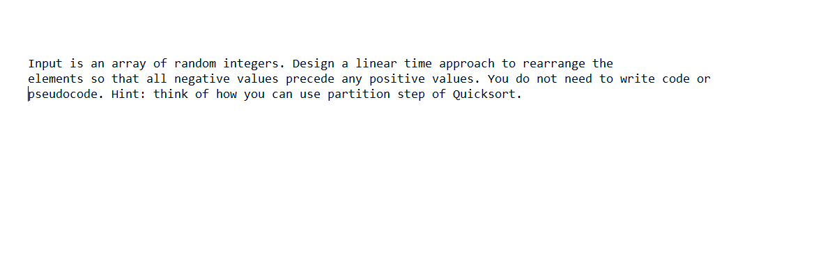 Solved Input Is An Array Of Random Integers Design A Linear