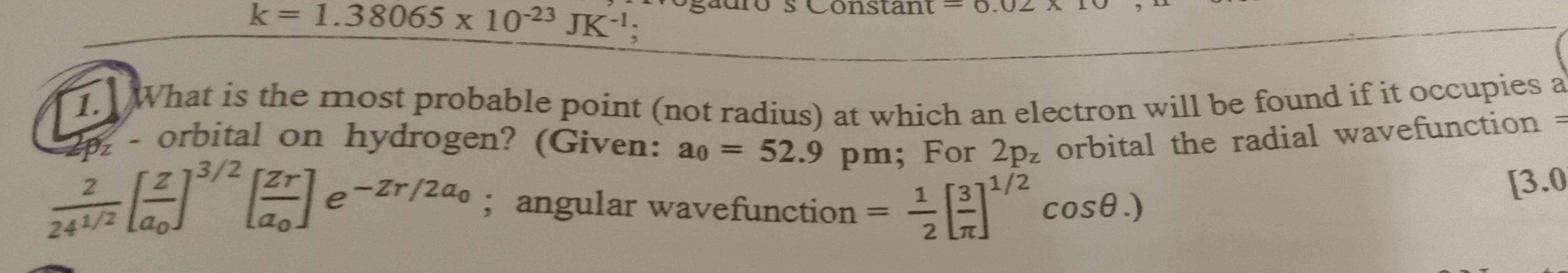 What is the most probable point (not radius) ﻿at | Chegg.com
