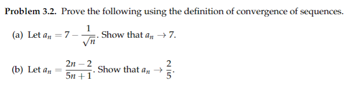 Solved Problem 3.2. Prove the following using the definition | Chegg.com