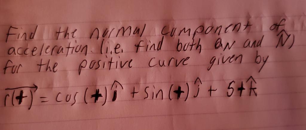 Solved Find the normal component of acceleration line, find | Chegg.com