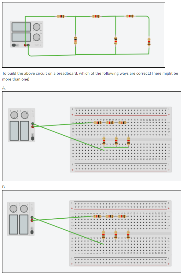 Solved To build the above circuit on a breadboard, which of | Chegg.com