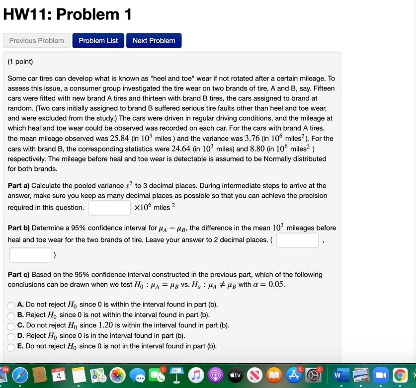 Solved HW11: Problem 1 Previous Problem Problem List Next | Chegg.com