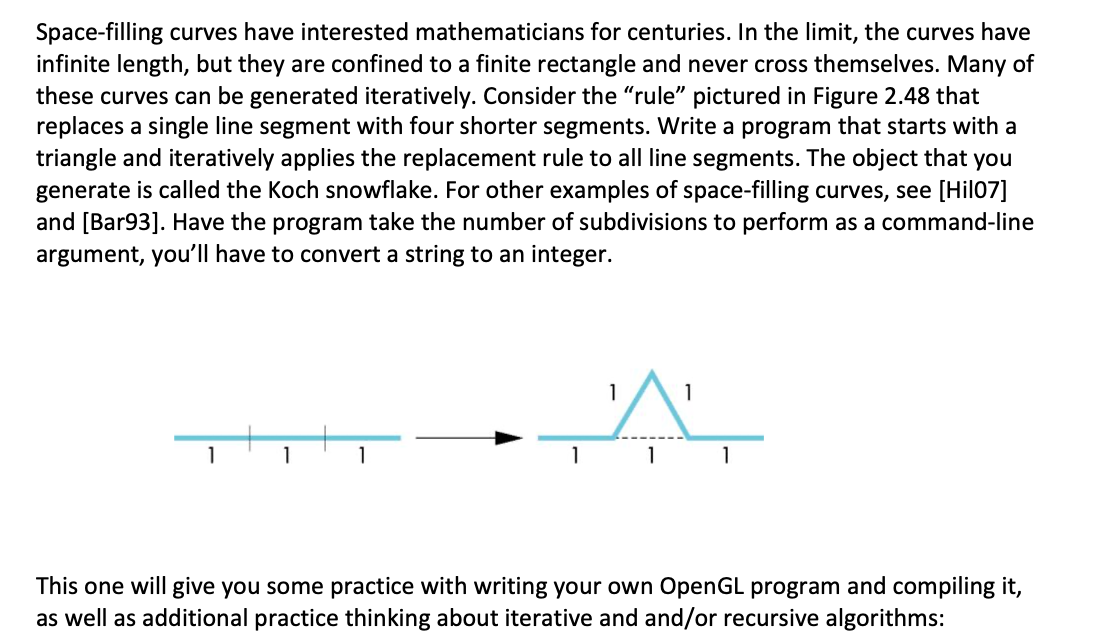 Solved Space-filling curves have interested mathematicians | Chegg.com
