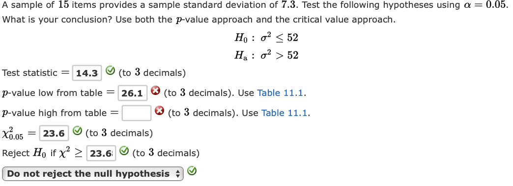 Solved : A sample of 15 items provides a sample standard | Chegg.com