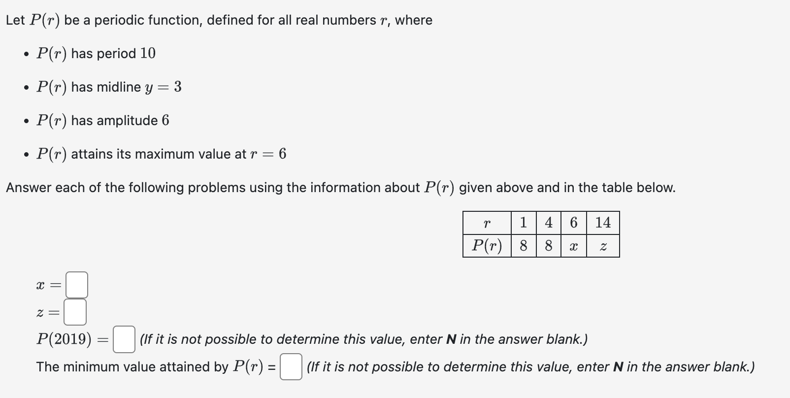 Let P(r) be a periodic function, defined for all real | Chegg.com