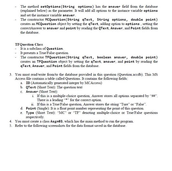 Solved Please help me write the class Assign03, which | Chegg.com