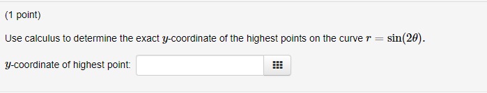 Solved (1 point) Use calculus to determine the exact | Chegg.com