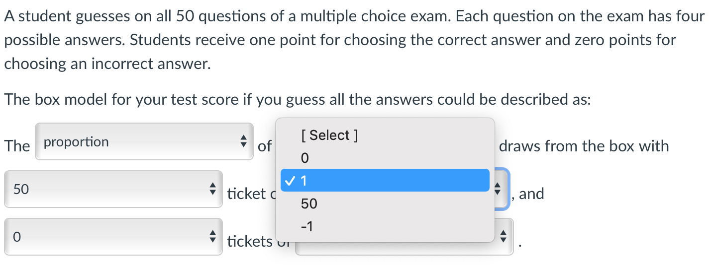 A student guesses on all 50 questions of a multiple | Chegg.com
