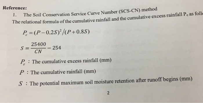 flood mitigation engineeringuse the soil conservation | Chegg.com