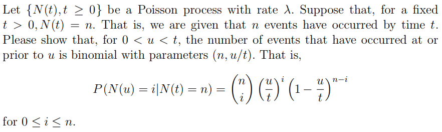 Solved Let N(t), t 2 0} be a Poisson process with rate X. | Chegg.com