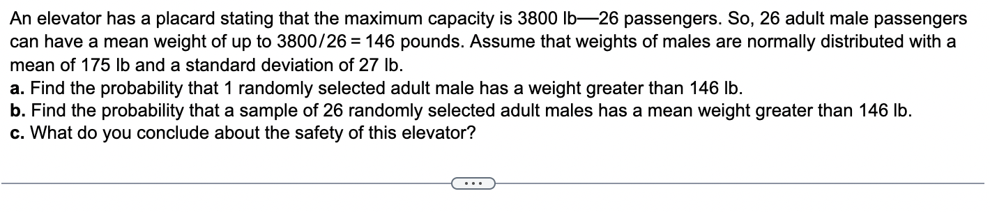 Solved An elevator has a placard stating that the maximum | Chegg.com