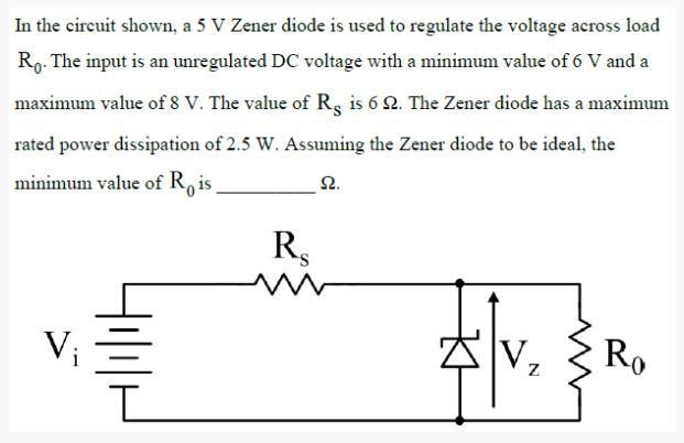 Solved In the circuit shown, a 5 V Zener diode is used to | Chegg.com