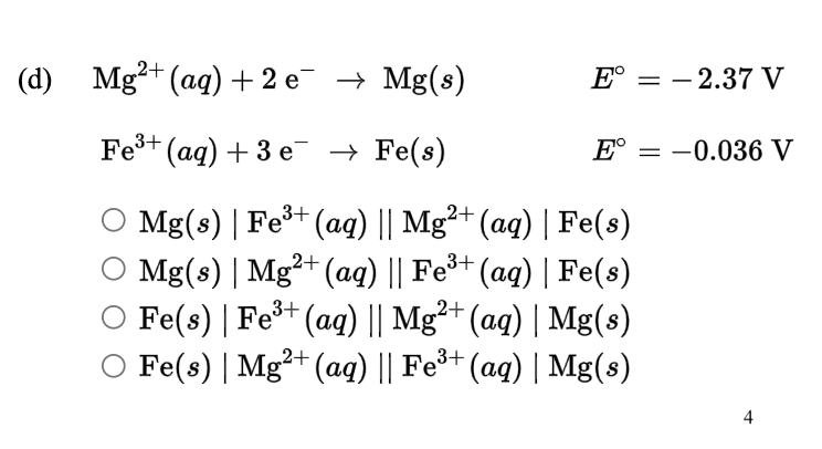 Solved Give the standard line notation for each cell. (a) 2 | Chegg.com
