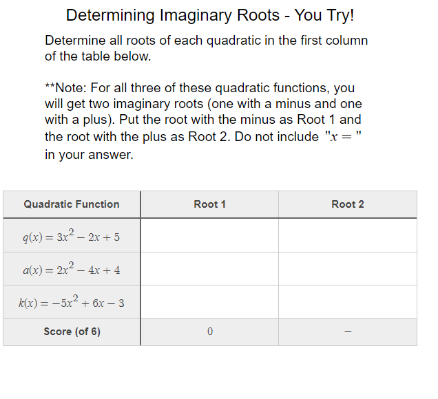 Solved Determining Imaginary Roots - You Try! Determine all | Chegg.com