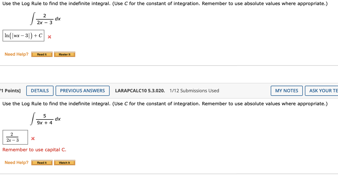Solved Use the Log Rule to find the indefinite integral. | Chegg.com