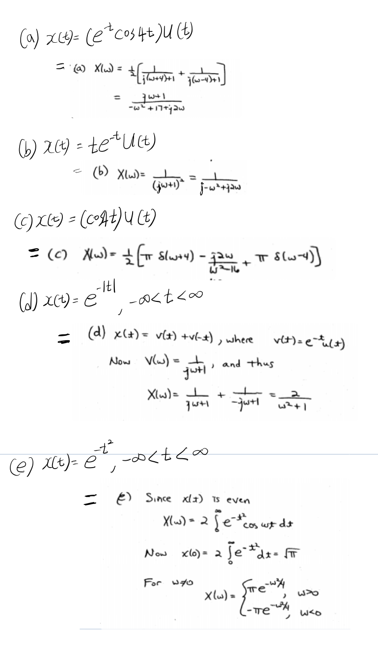 Solved Using the properties of Fourier transforms, compute | Chegg.com