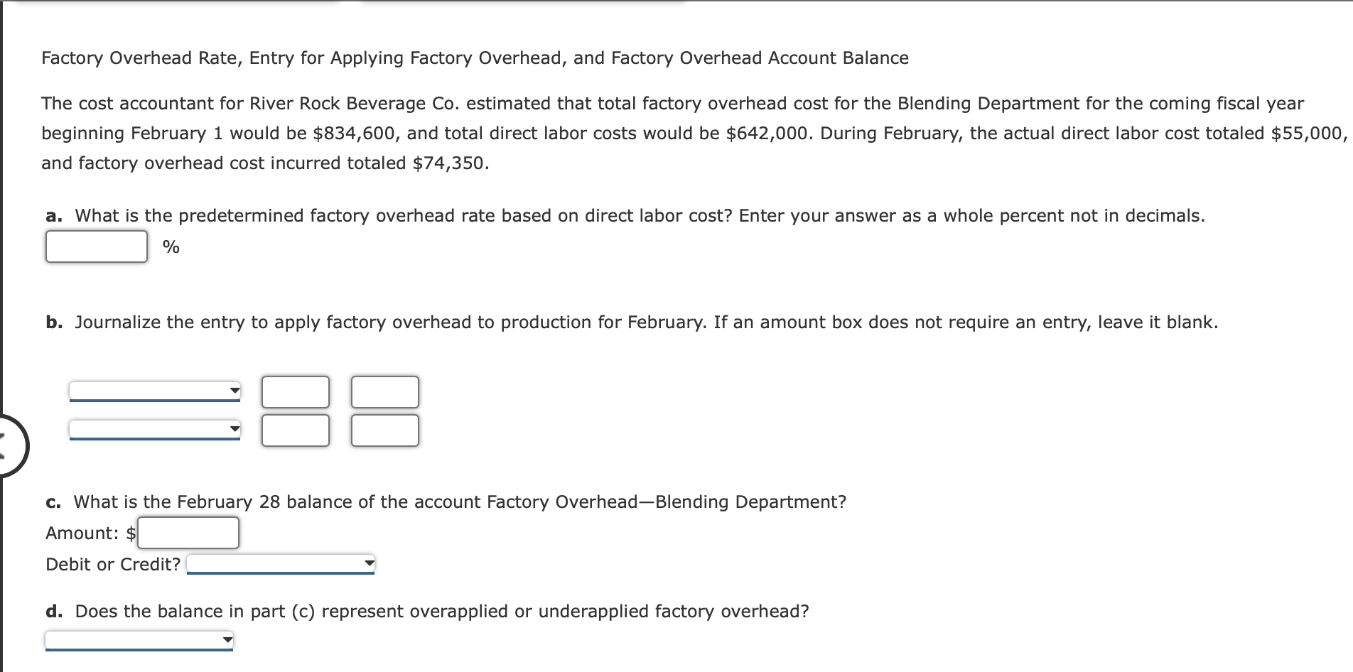 Solved Factory Overhead Rate, Entry for Applying Factory | Chegg.com