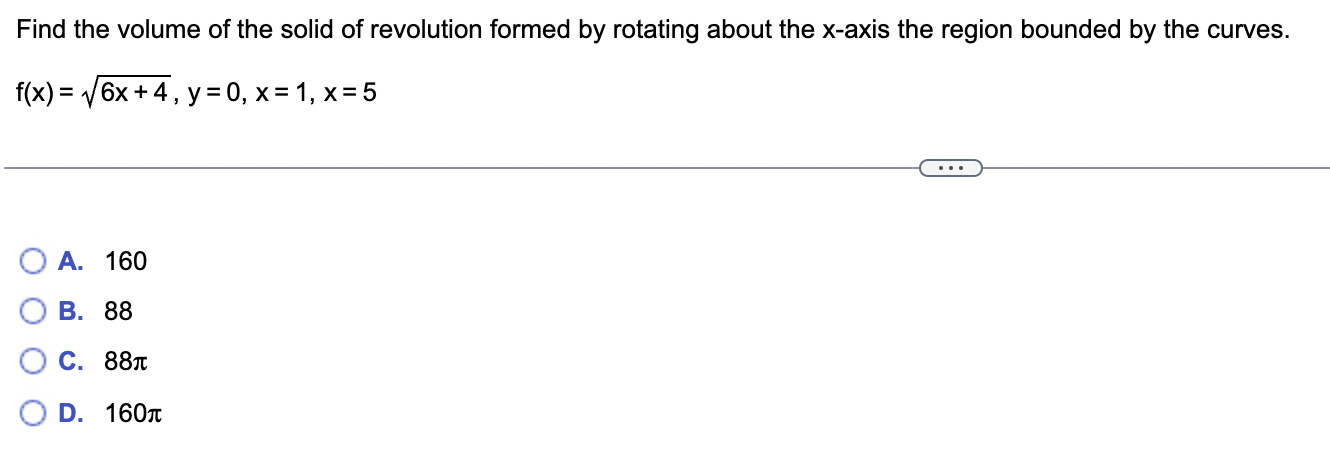 Solved Find the volume of the solid of revolution formed by | Chegg.com
