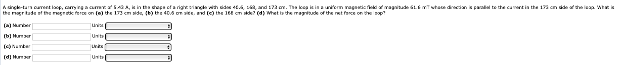 Solved A single-turn current loop, carrying a current of | Chegg.com