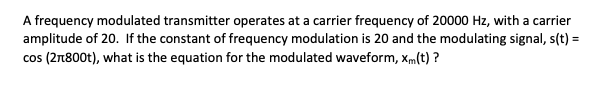 Solved A DSB system has produced a signal with a spectrum | Chegg.com