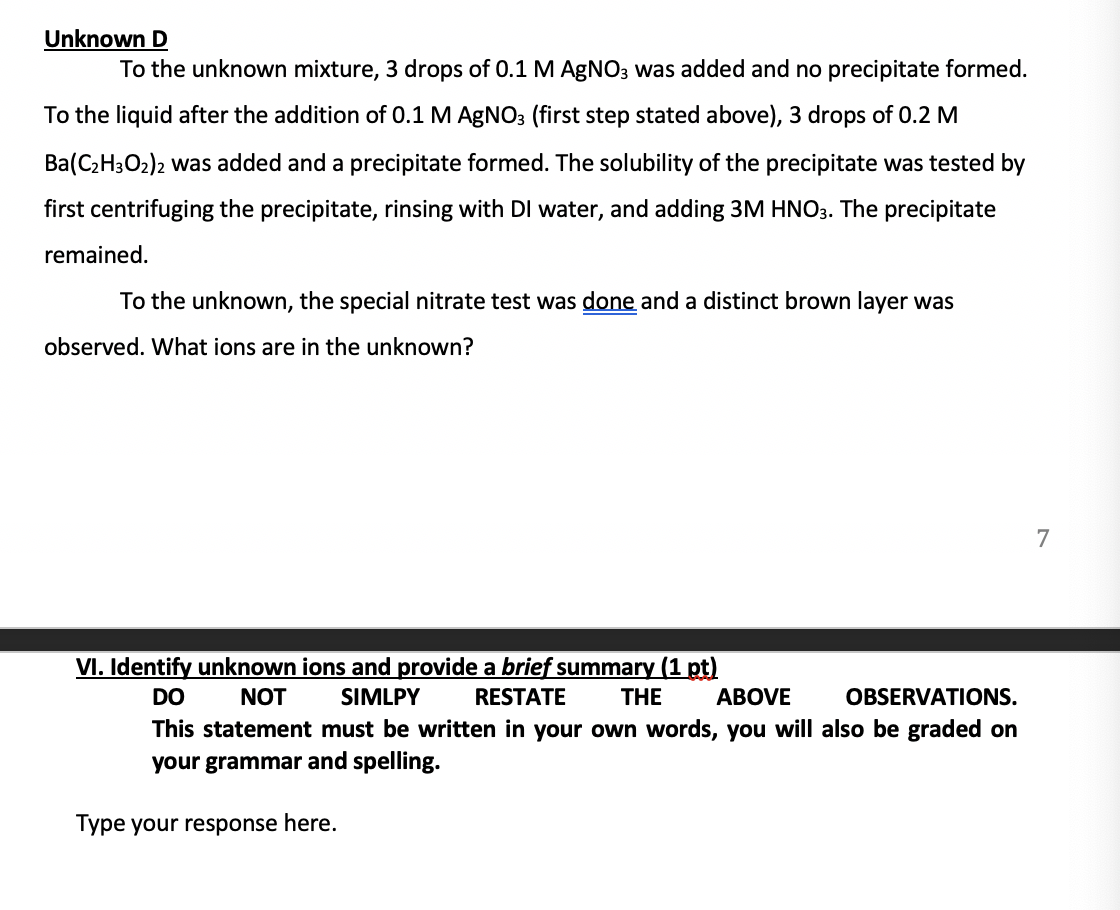 Solved Please Do The Flow Chart And Identify Unknown Ions