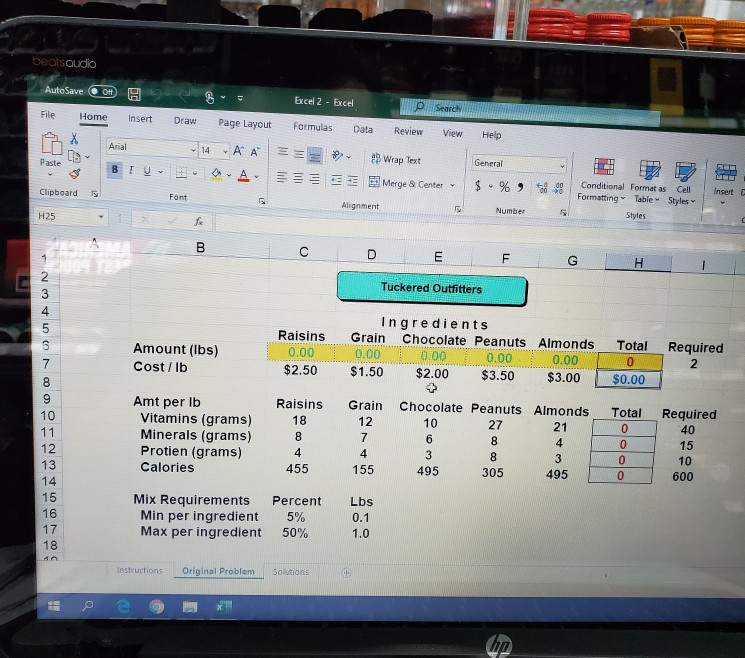 Solved beatsaudio AutoSave Excel 2 - Excel p Search File | Chegg.com
