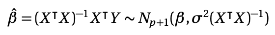 Solved B=(XTX)- XTY ~No+1(8,02(X+X)-1) | Chegg.com