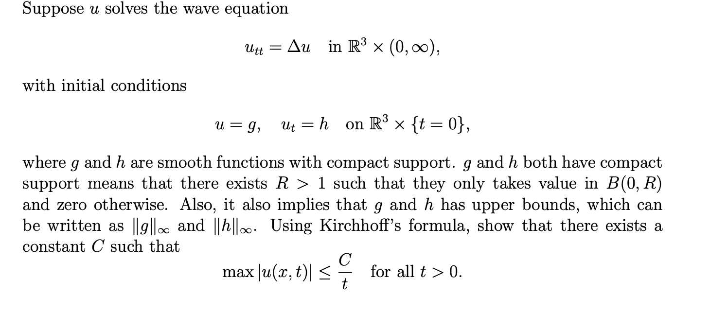 Solved Suppose u solves the wave equation utt=Δu in | Chegg.com
