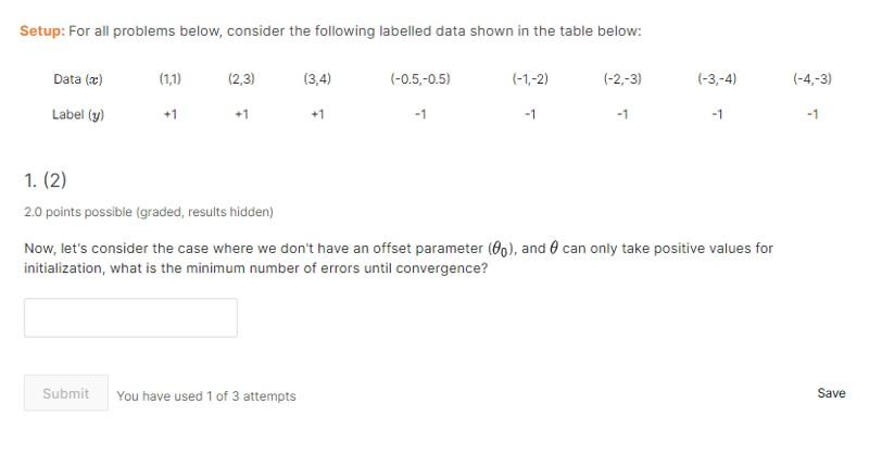 Solved Setup: For all problems below, consider the following | Chegg.com