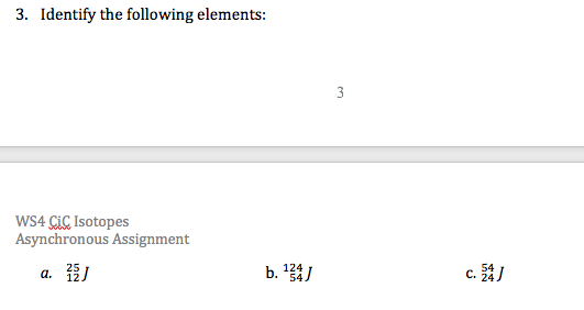 Solved 3. Identify the following elements: 3 3 WS4 Sic | Chegg.com